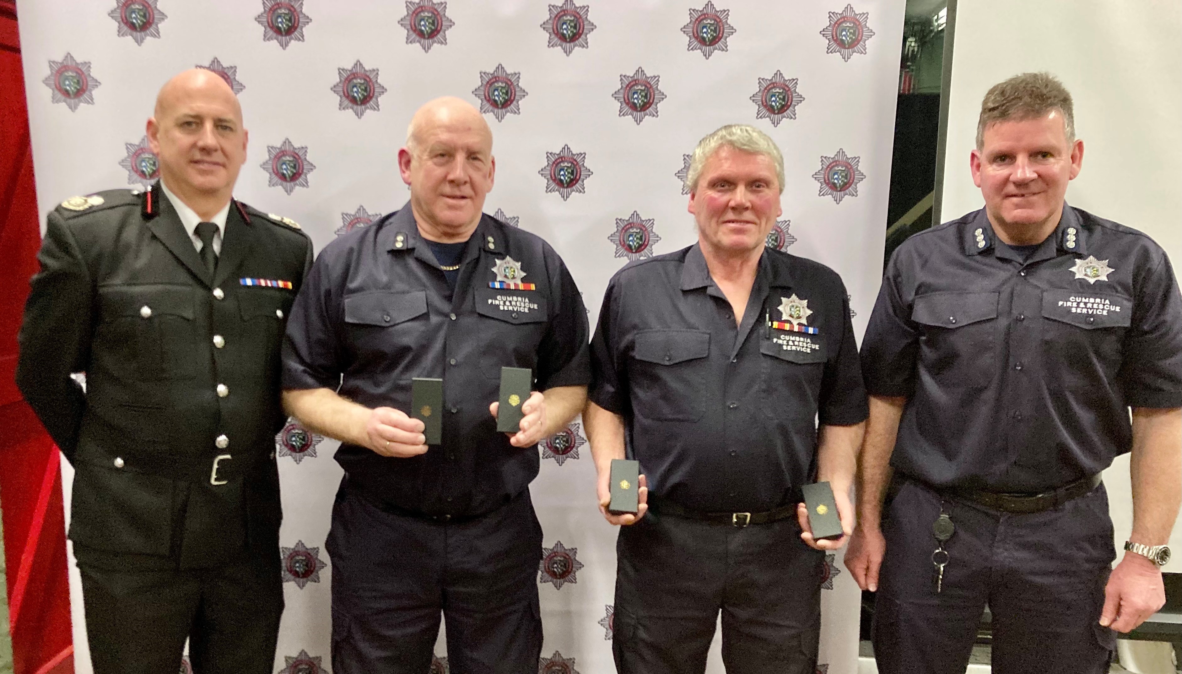 Firefighters honoured for 40 years of service | Cumbria Fire & Rescue ...
